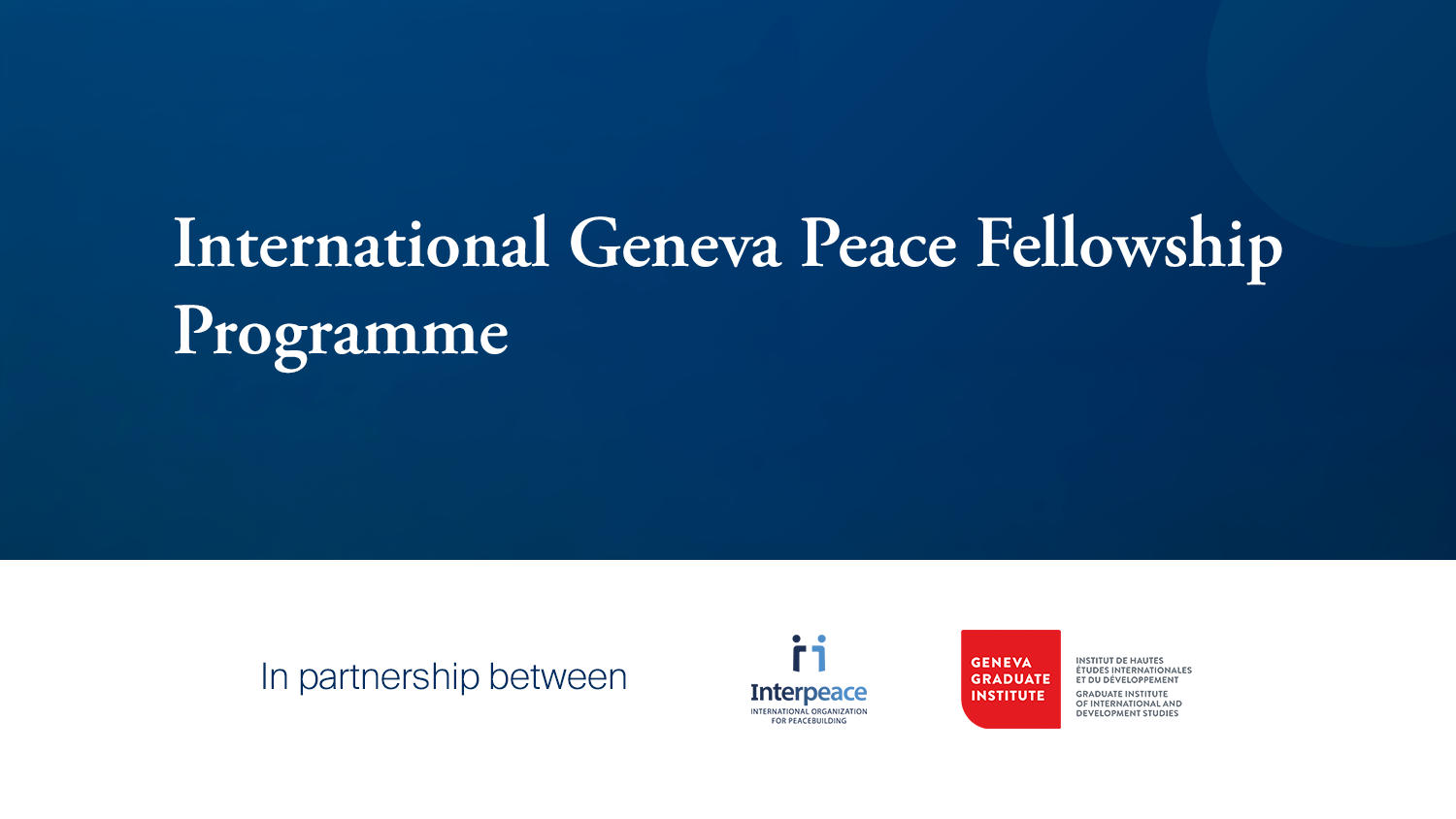 International Geneva Peace Fellowship Programme - Interpeace
